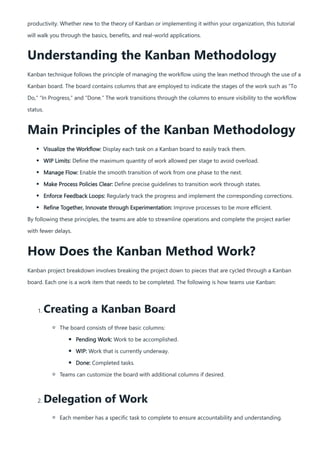 Kanban Methodology: A Complete Guide to Streamlining Workflows | PDF