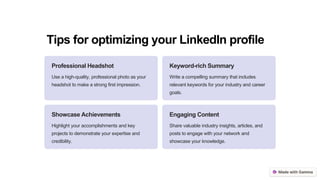 Linkedin Profile Optimisation | Linkedin Profile Building | PPTX