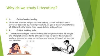 The real definition of literature and it's purpose | PPTX