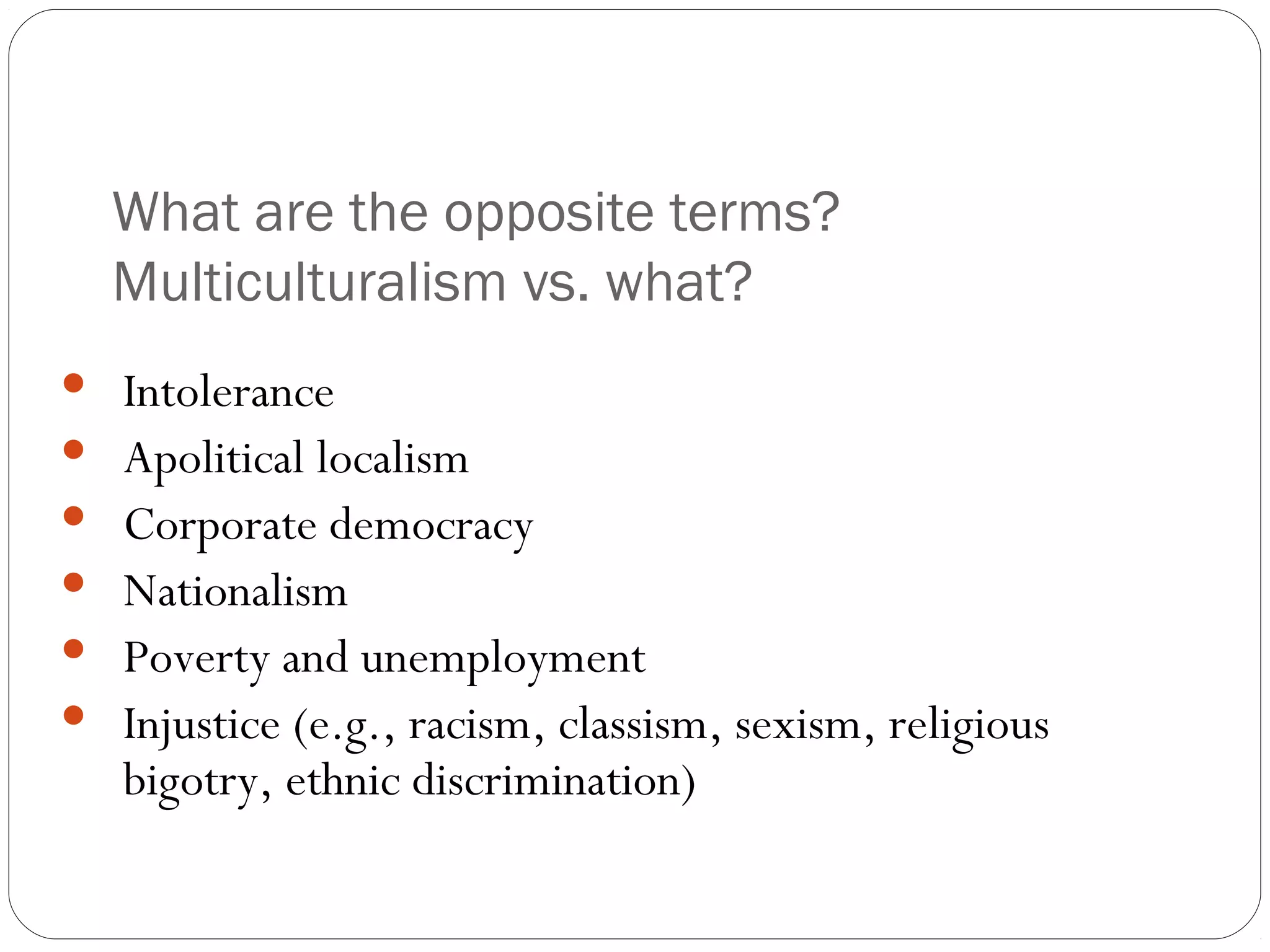 What is Multiculturalism? | PPT