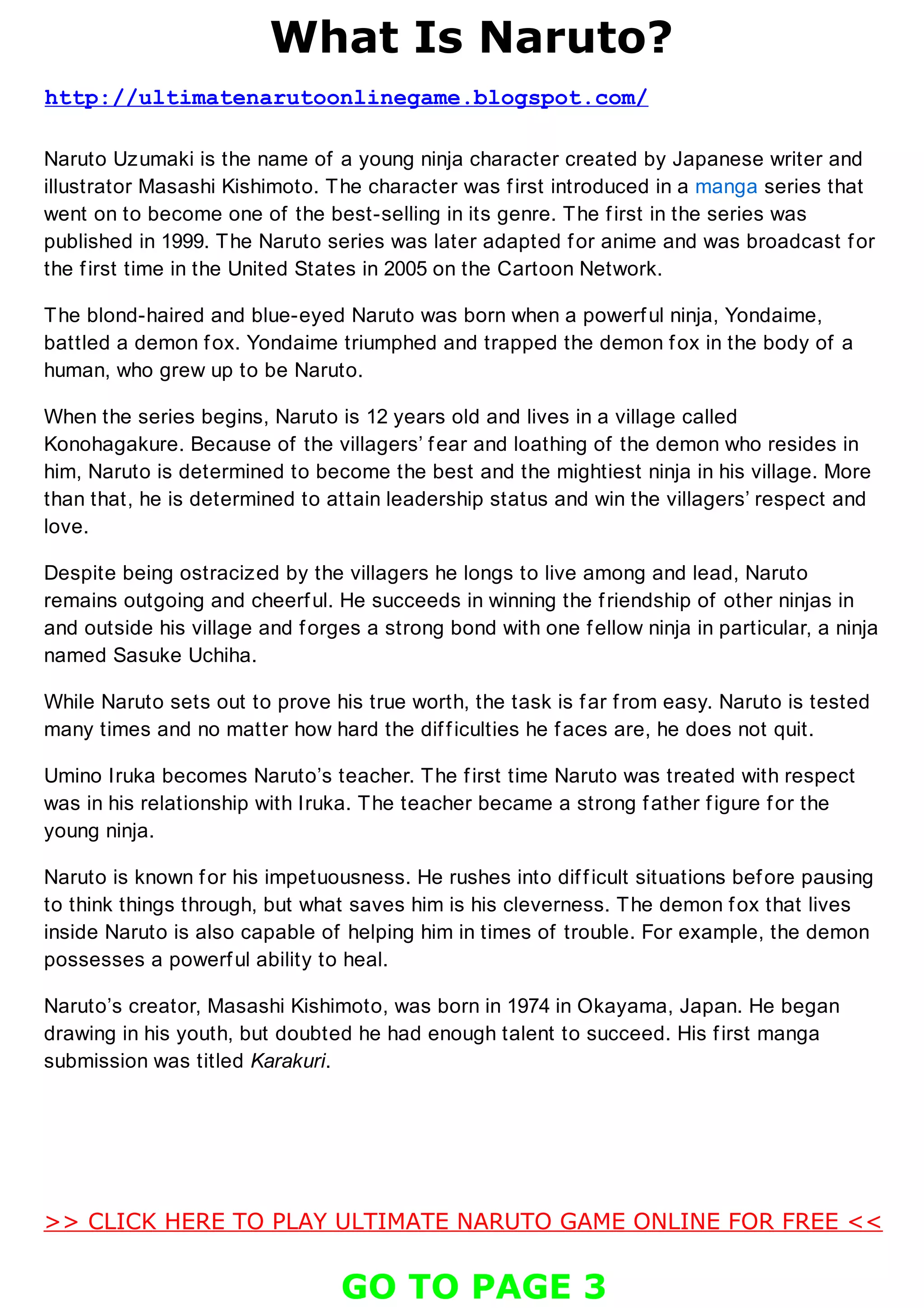 What is Naruto? | PDF