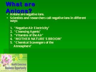 What Is Negative Ion ( A N I O N) | PPT