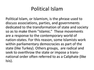 what-is-Political-Islam in contemporary middle east | PPT