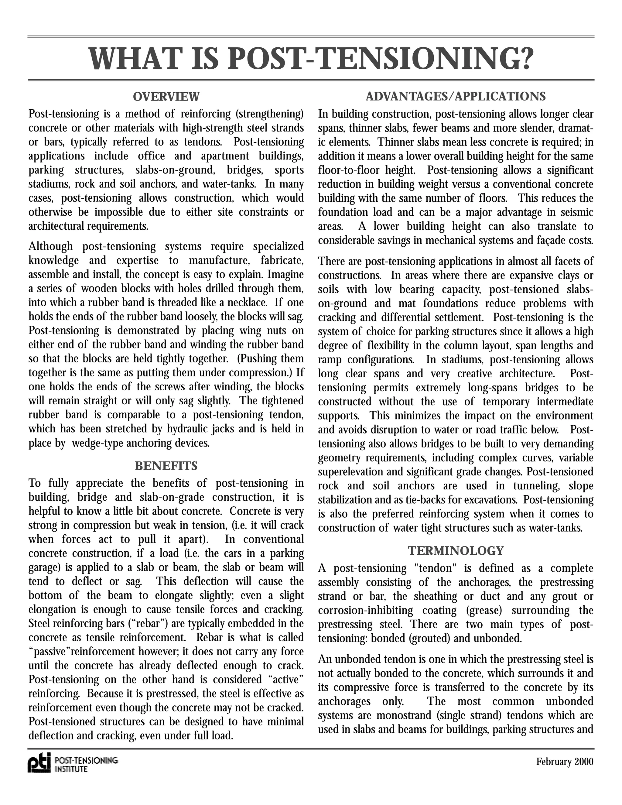 What Is Post Tensioning | PDF