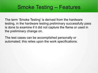 What is-smoke-testing ? | PPTX