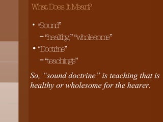 What Is Sound Doctrine | PPT
