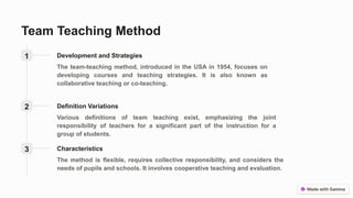 Concept of Team Teaching, Types of Team Teaching | PPTX