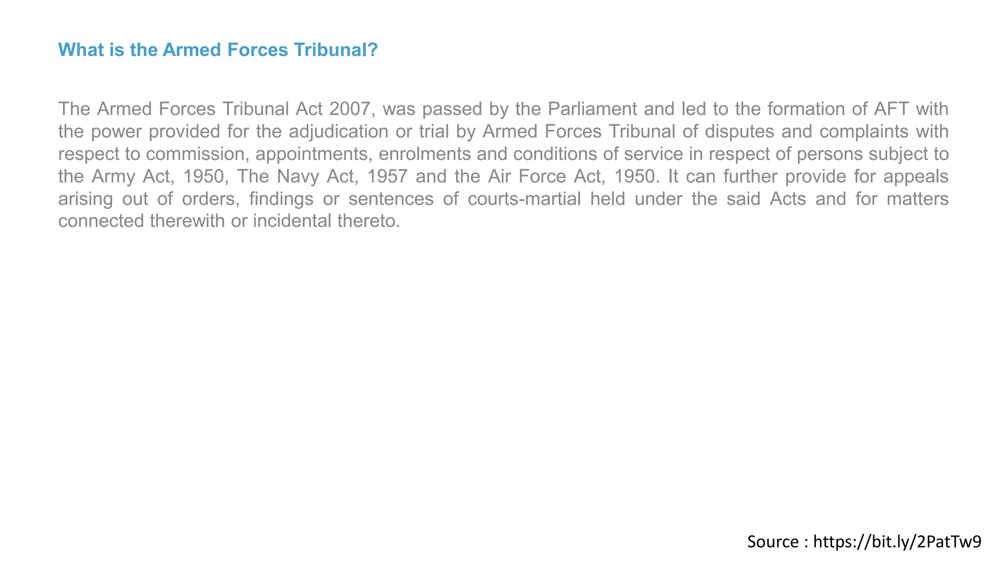 What is The Armed Forces Tribunal | PPTX