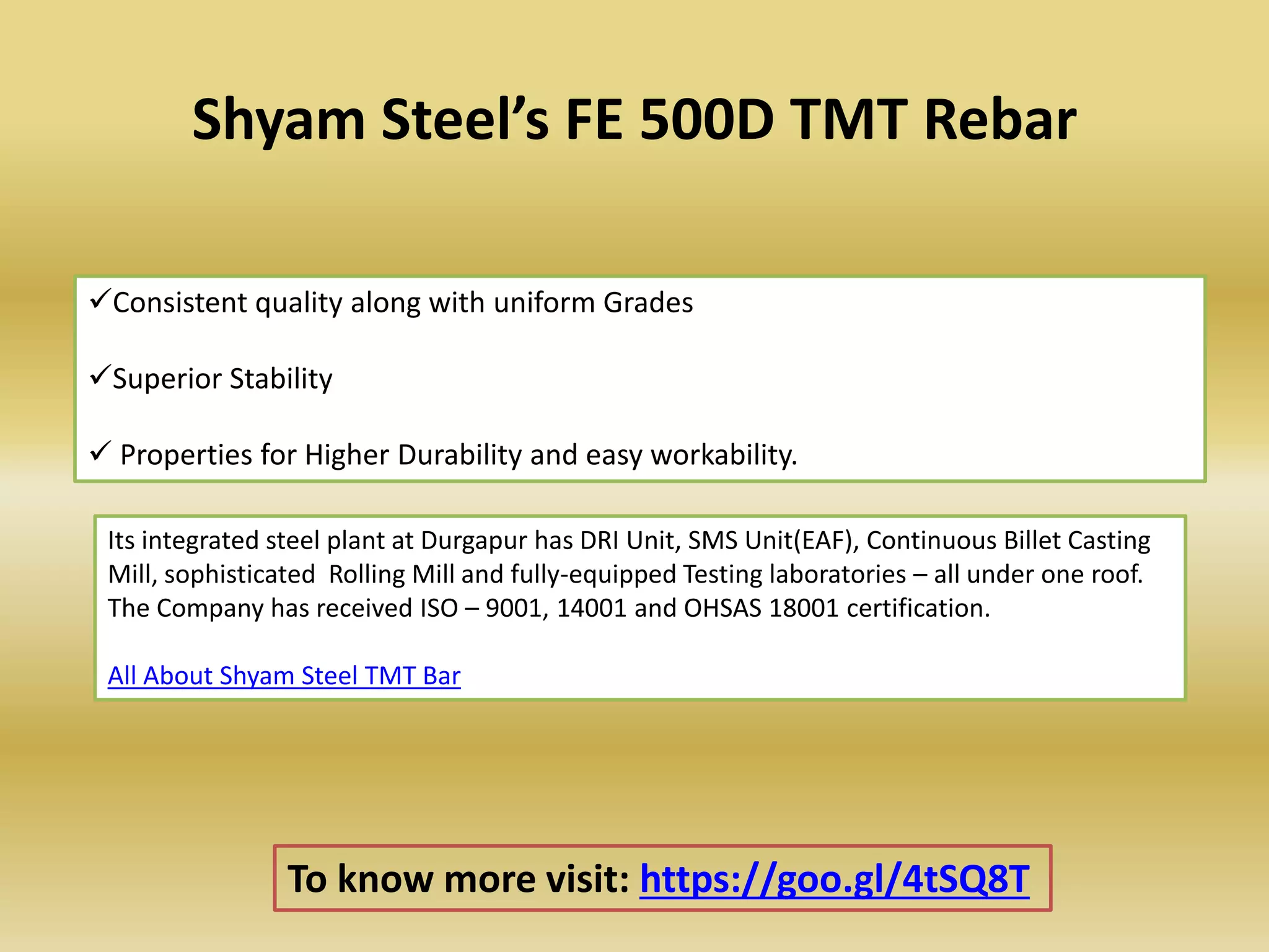 What is the Difference Between FE 500 & FE 500D TMT Bar? | PPTX