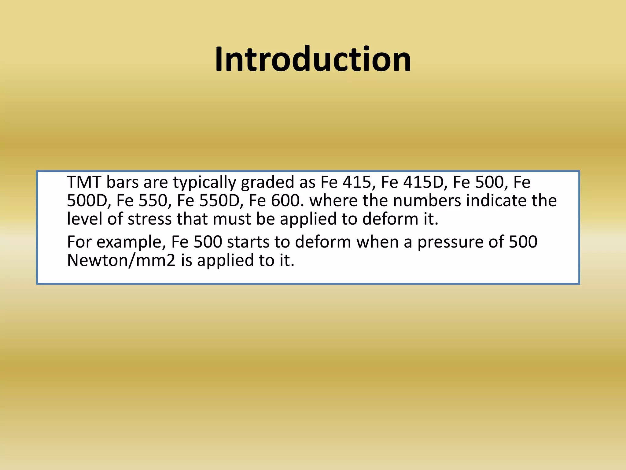 What is the Difference Between FE 500 & FE 500D TMT Bar? | PPTX