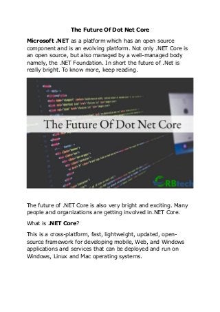 The Future Of Dot Net Core