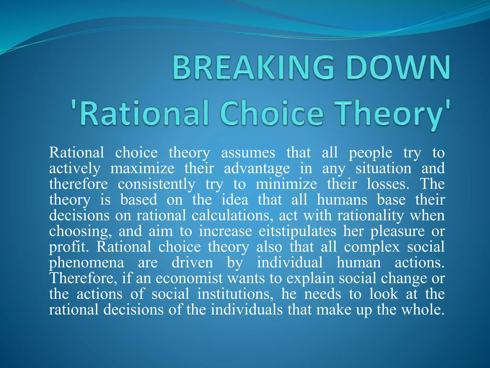 What is-the-rational-choice-theory | PPT