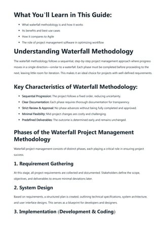 Waterfall Methodology: A Step-by-Step Project Approach | PDF