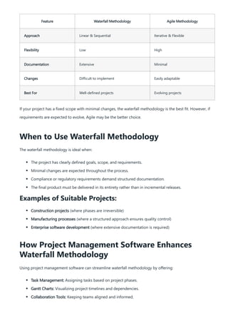 Waterfall Methodology: A Step-by-Step Project Approach | PDF