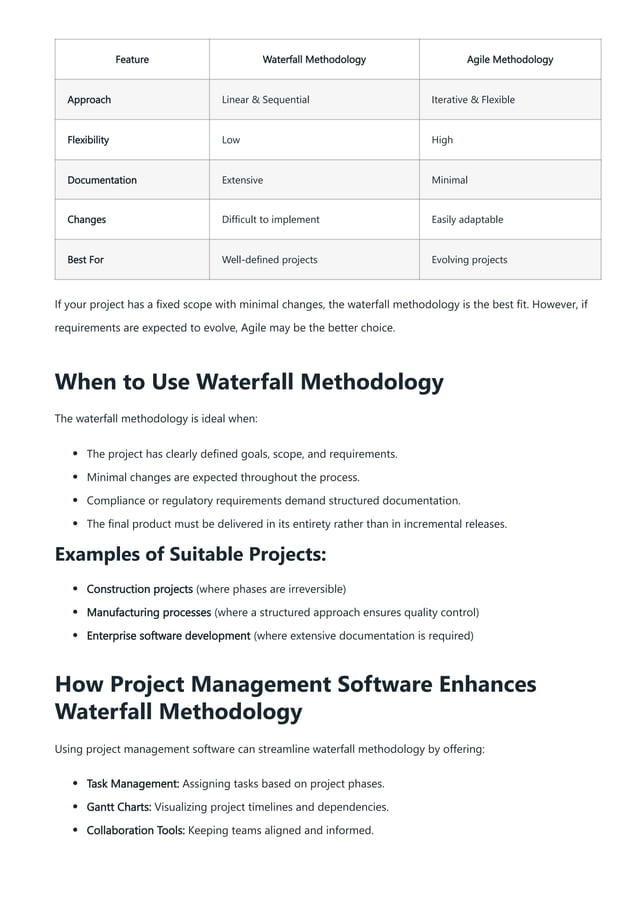 Waterfall Methodology: A Step-by-Step Project Approach | PDF