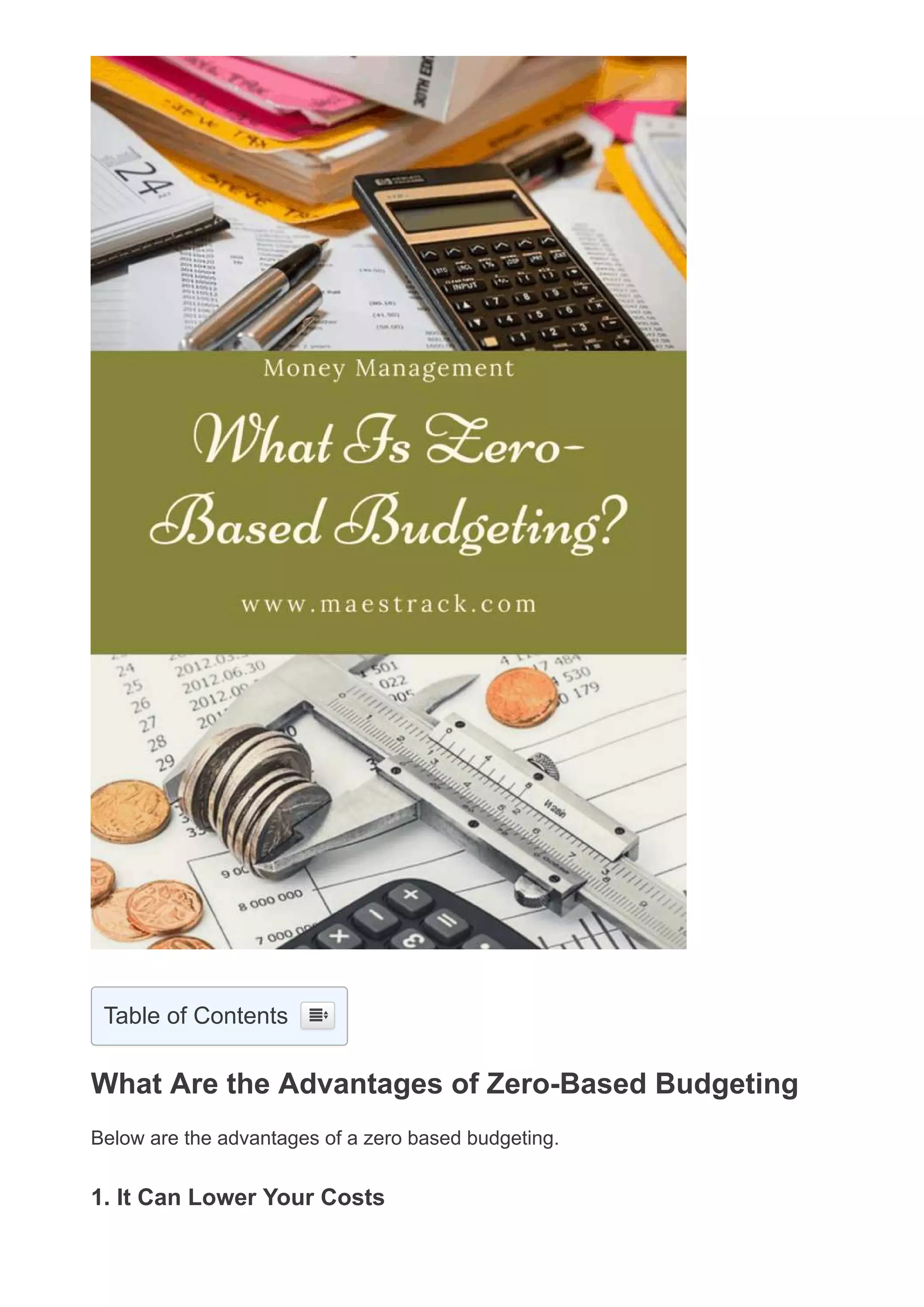 What Is Zero-Based Budgeting? | PDF