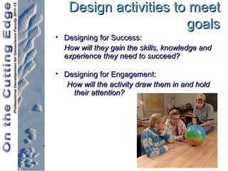 What makes a good classroom activity and student experience? | PPT