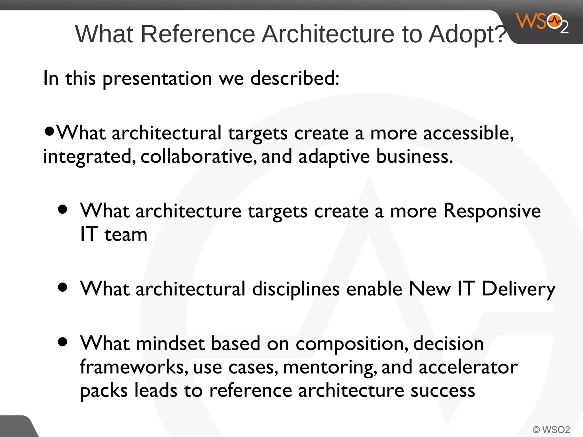 What reference architecture models to adopt | PPT