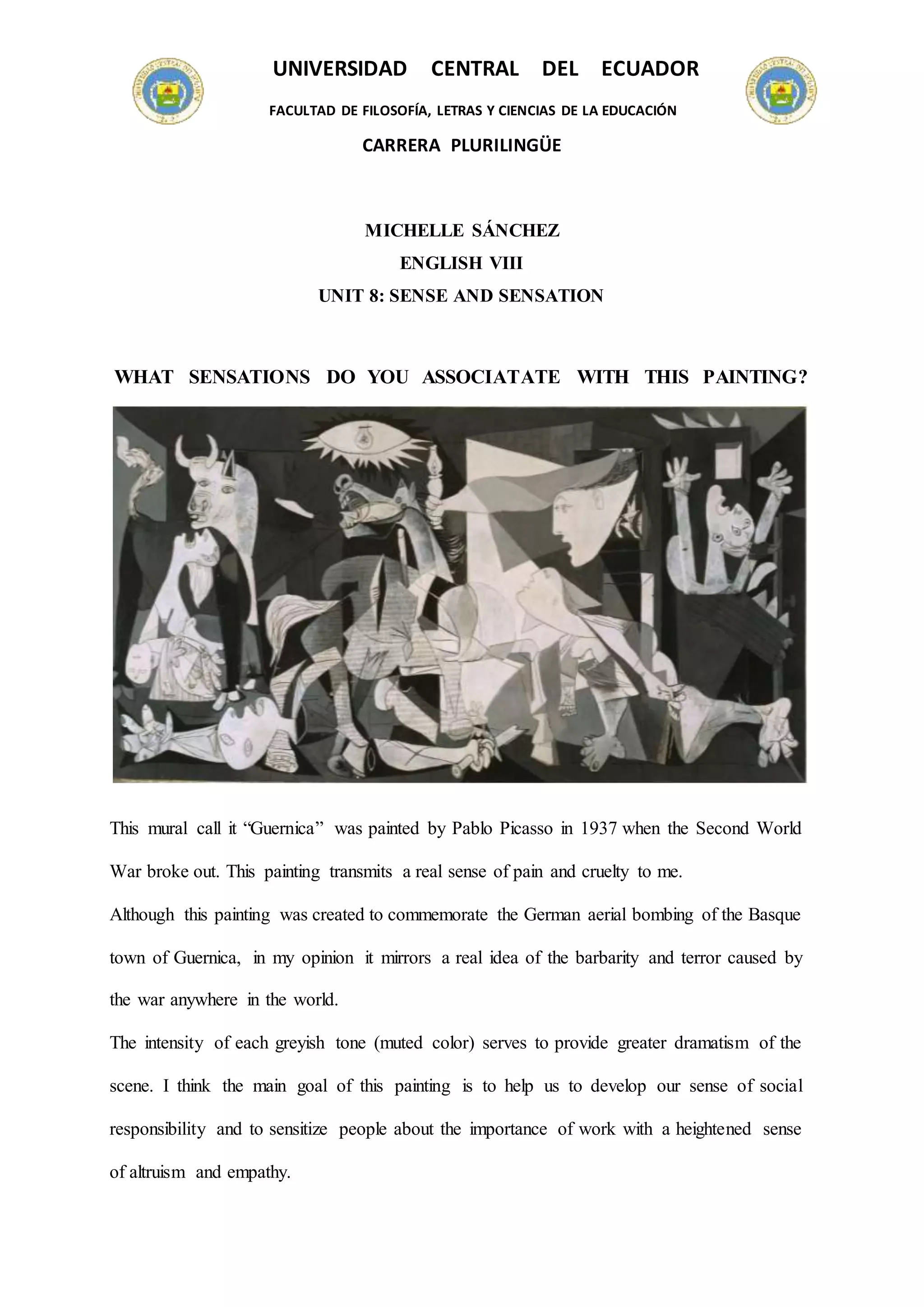 What sensation do you assosiate with this painting. | DOCX