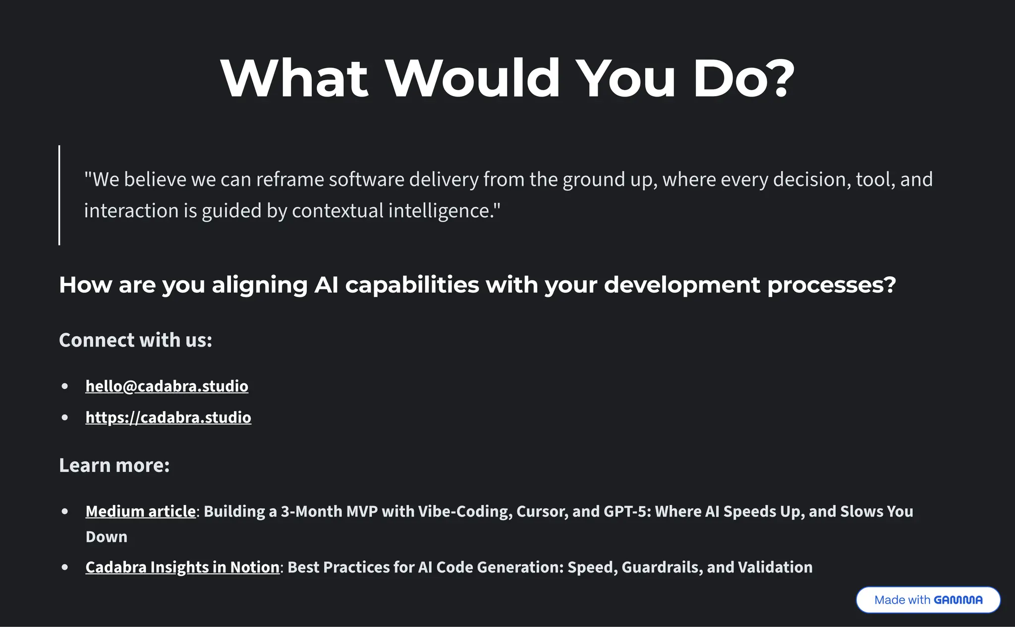 Accelerating MVP Development with AI: Lessons from Cadabra Studio | PDF