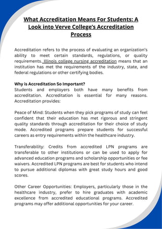 Verve College’s Accreditation Process - PDF | PDF