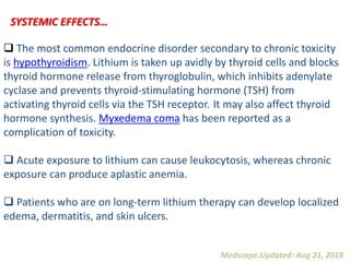 What a nephrologist needs to know about lithium intoxication | PPTX
