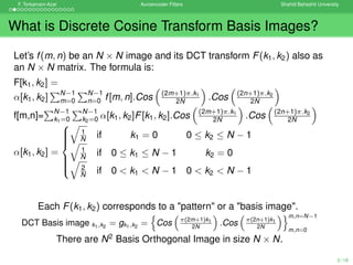 Overview of 2D DCT Basis Images as Image Processing Filters. | PPT
