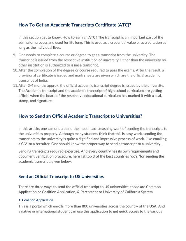 Academic Transcripts and Transcript Certificates: What Are They? | PDF