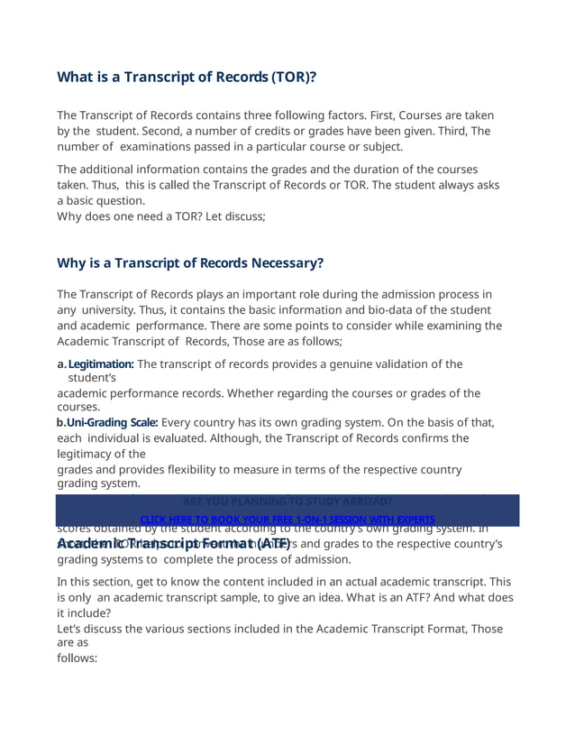 Academic Transcripts and Transcript Certificates: What Are They? | PDF