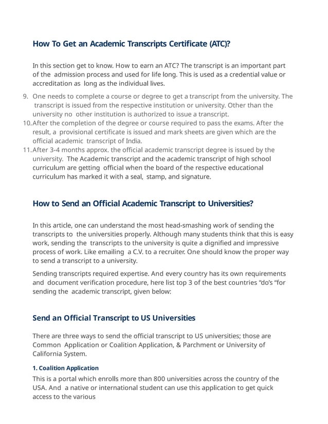 Academic Transcripts and Transcript Certificates: What Are They? | PDF