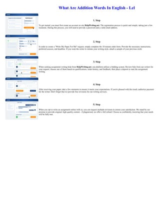 What Are Addition Words In English - Lel | PDF