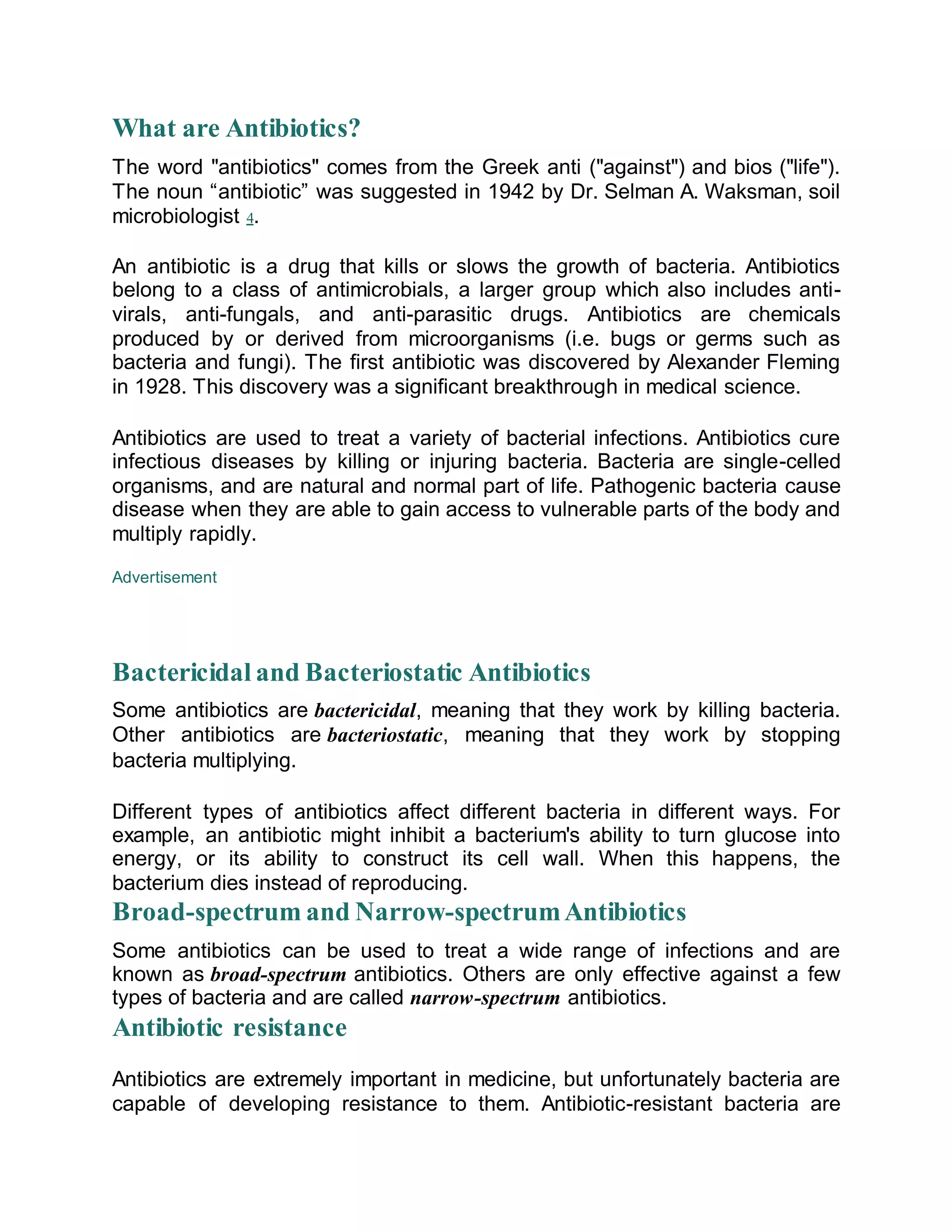 What are antibiotics.. | DOCX