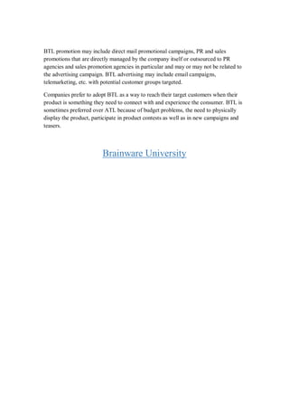 What are ATL and BTL activities? | PDF | Advertising Industry | Industries