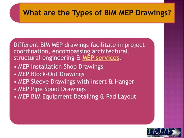 What are BIM MEP Drawings? - Tejjy Inc. | PPT