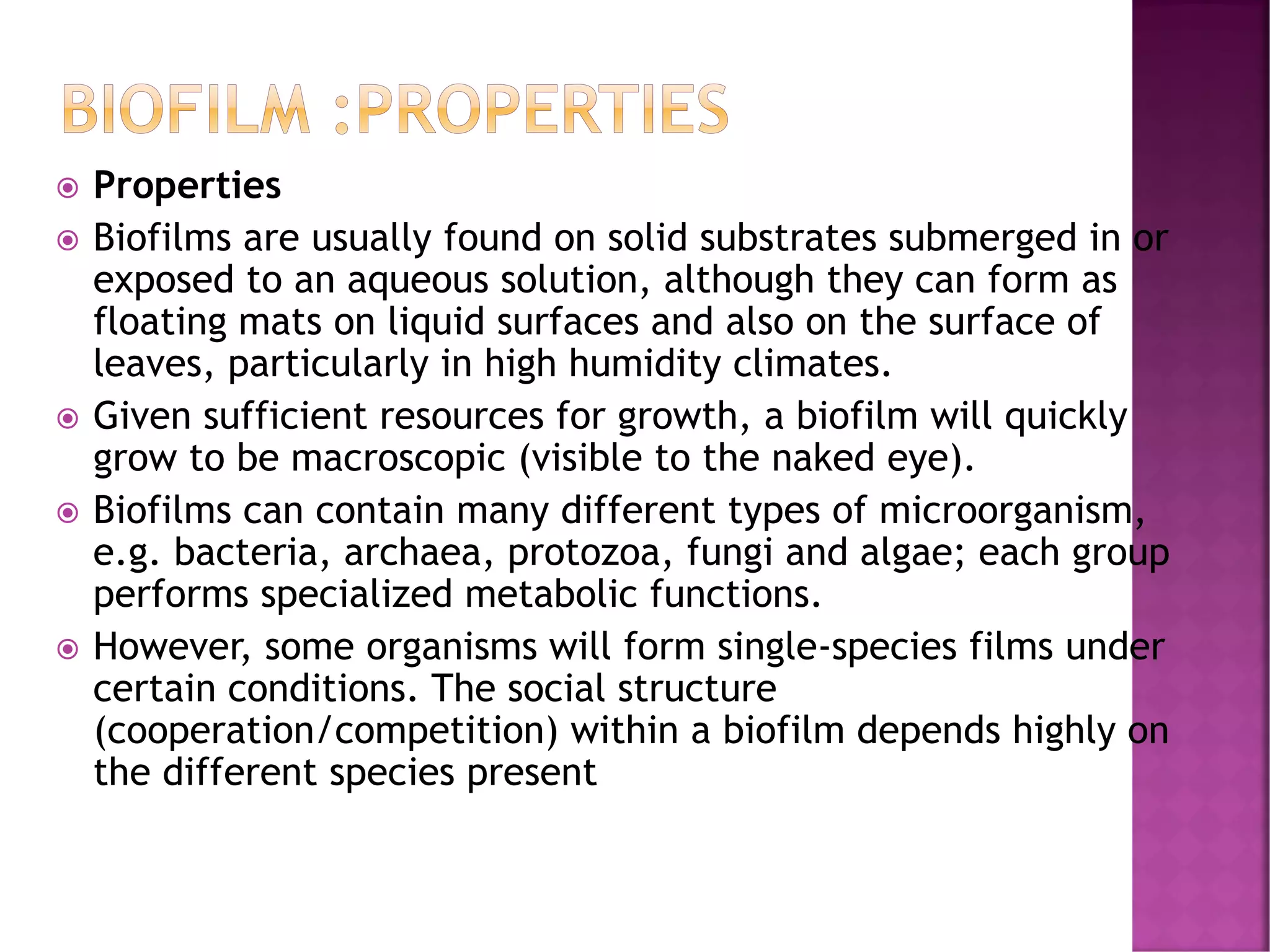 What are biofilms formation | PDF