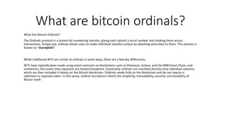 What are bitcoin ordinals.pptx | Currencies | Economy