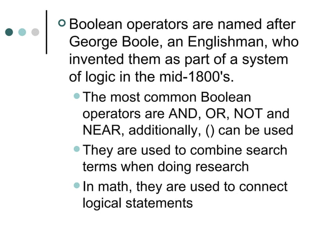 What are boolean operators 1 | PPT