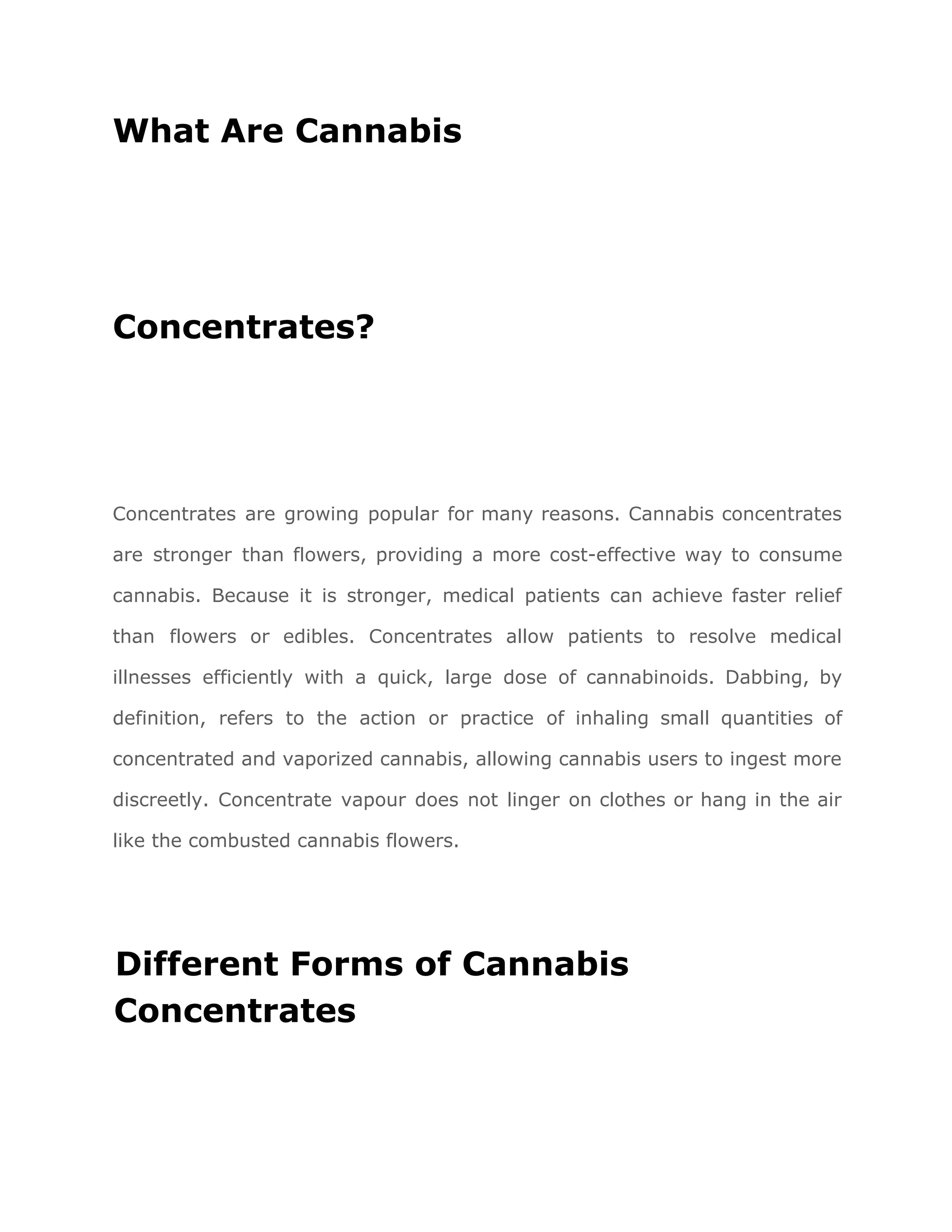 What are cannabis concentrates | PDF