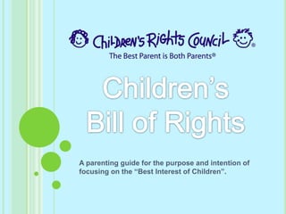 "What Are Children's Rights?" from the Children's Rights Council (CRC ...