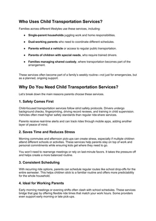 What Are Child Transportation Services and Why Do You Need Them? | DOCX