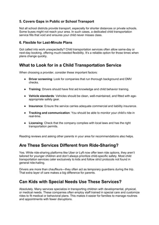 What Are Child Transportation Services and Why Do You Need Them? | DOCX