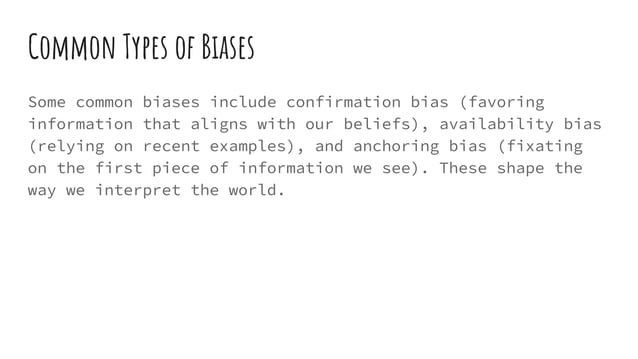 What Are Cognitive Biases - Meaning and More!! | PDF