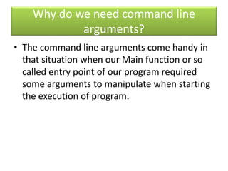 Command Line Arguments in C# | PPT