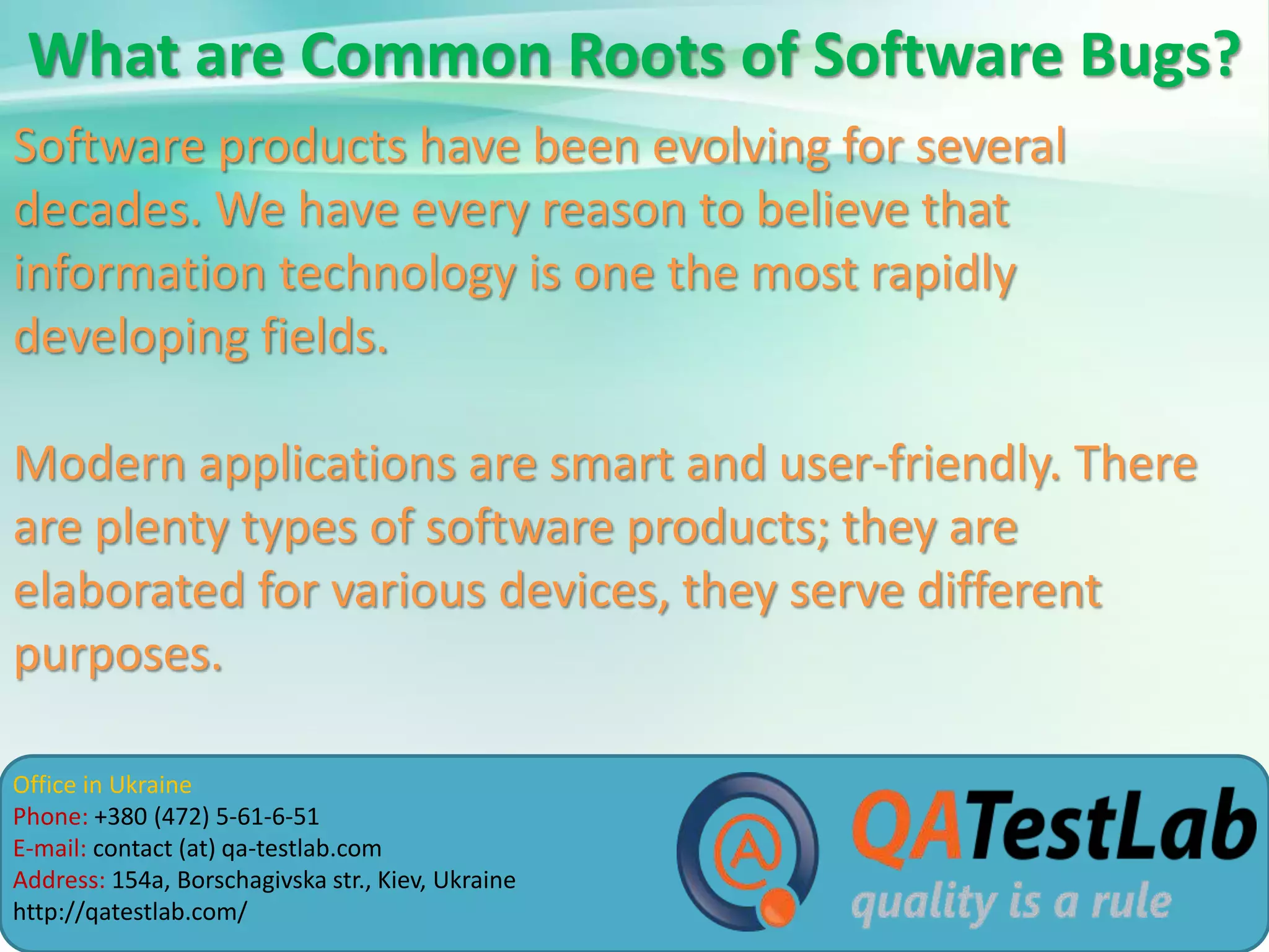 What are Common Roots of Software Bugs? | PPT