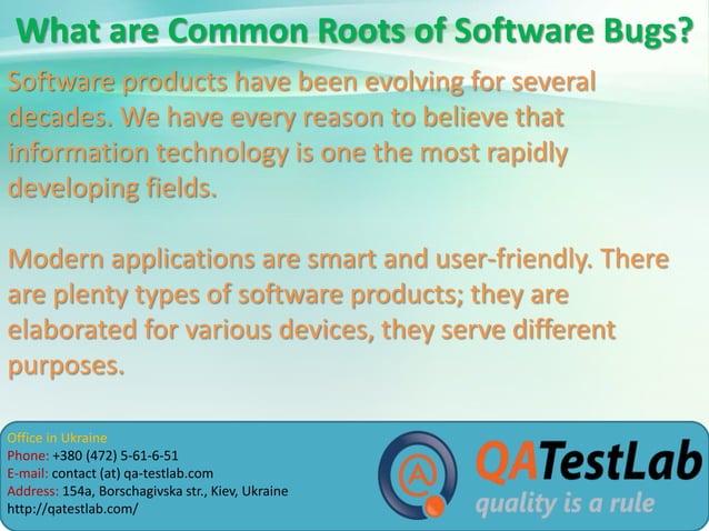 What are Common Roots of Software Bugs? | PPTX | Computer Software and Applications | Computing