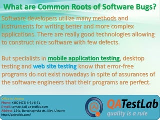 What are Common Roots of Software Bugs? | PPTX | Computer Software and Applications | Computing