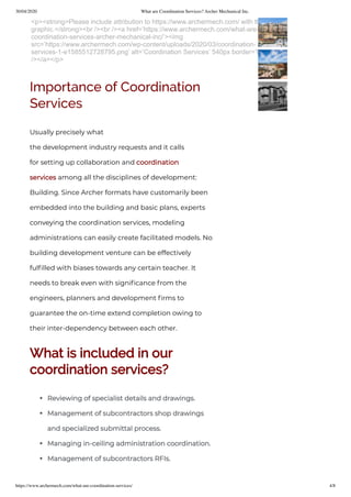 What are coordination services archer mechanical inc | PDF ...