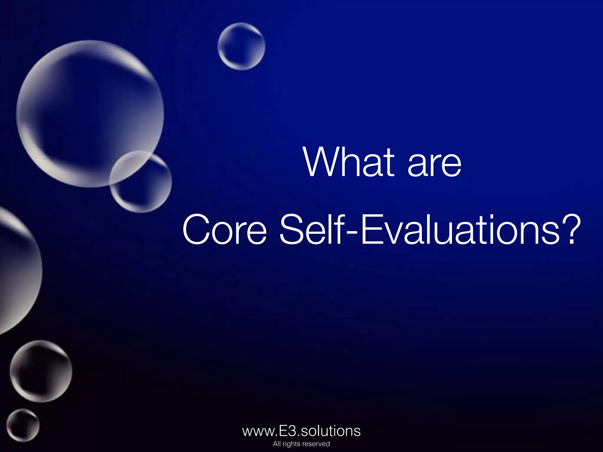 What are core self evaluations | PDF