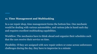 What are daily tasks learned from being a mechanic | PPTX