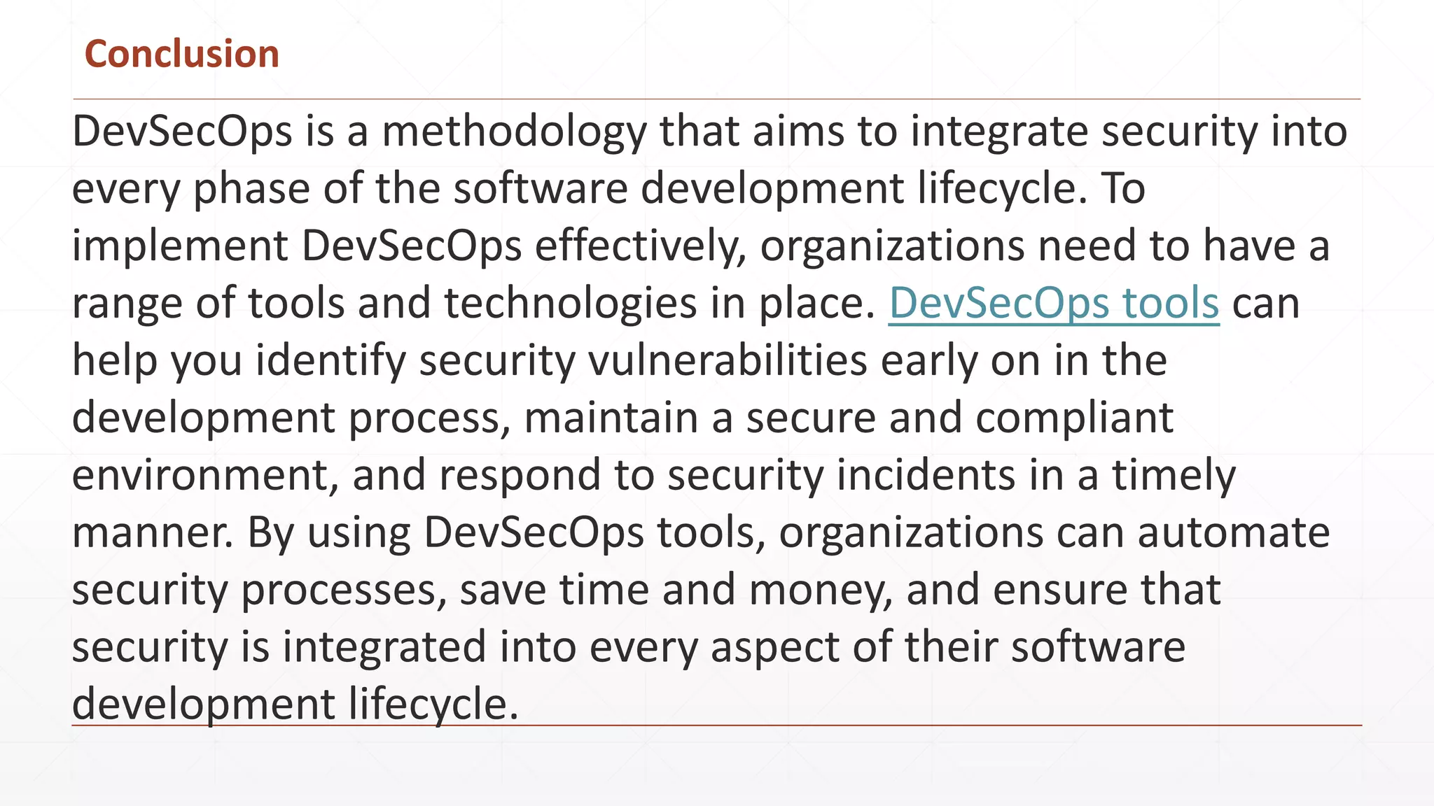 What are DevSecOps Tools and Why Do You Need Them? | PPTX